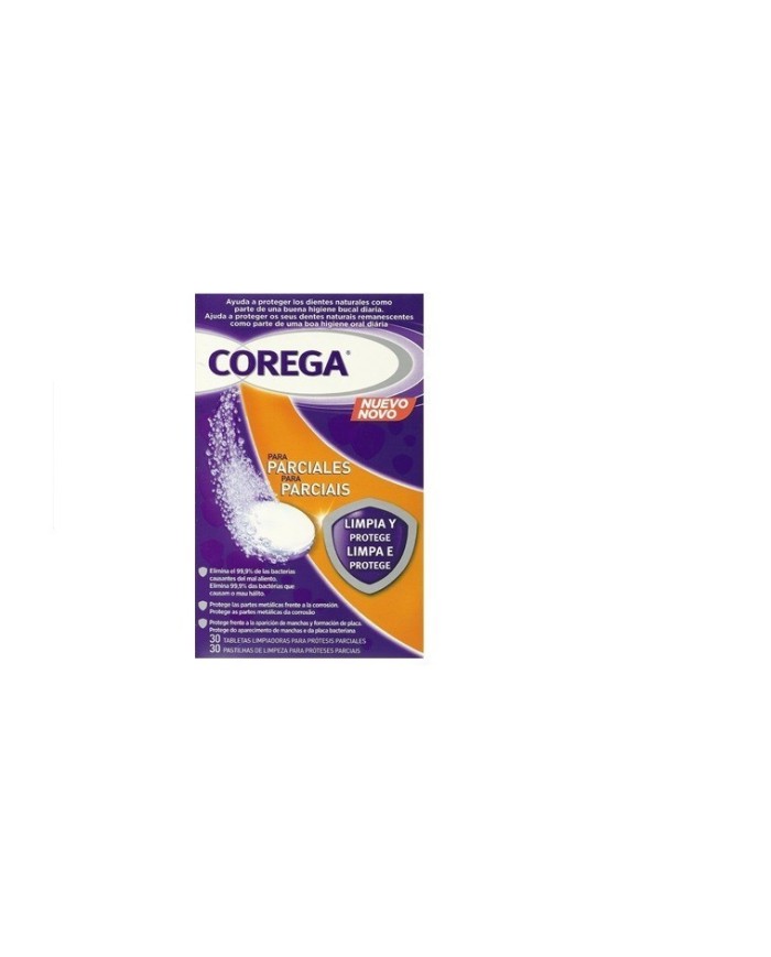 Corega Limpia y Protege Para Parciales 30 Tablet